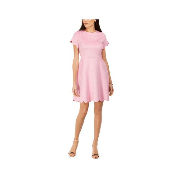 Pappagallo | Dresses | Pappagallo Womens Faux Suede Scallop Hem Aline ...